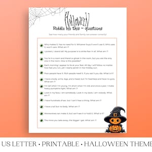 Halloween Riddles Printable, Halloween Activity, Family Fun - Etsy