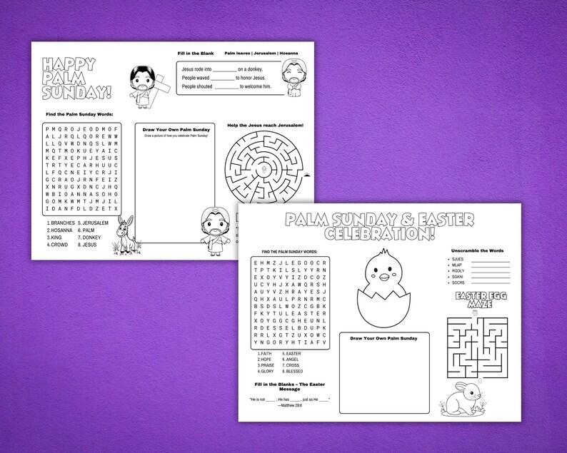 Holy Week Kids Activity Printable, Palm Sunday Activity, Easter ...