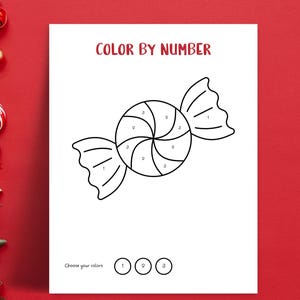 Christmas Color by Number Printable, Christmas Coloring, Winter ...
