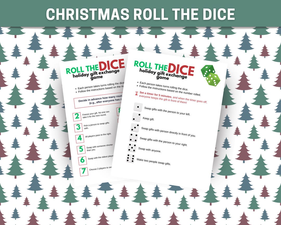 Christmas Roll the Dice Game Printable - Etsy