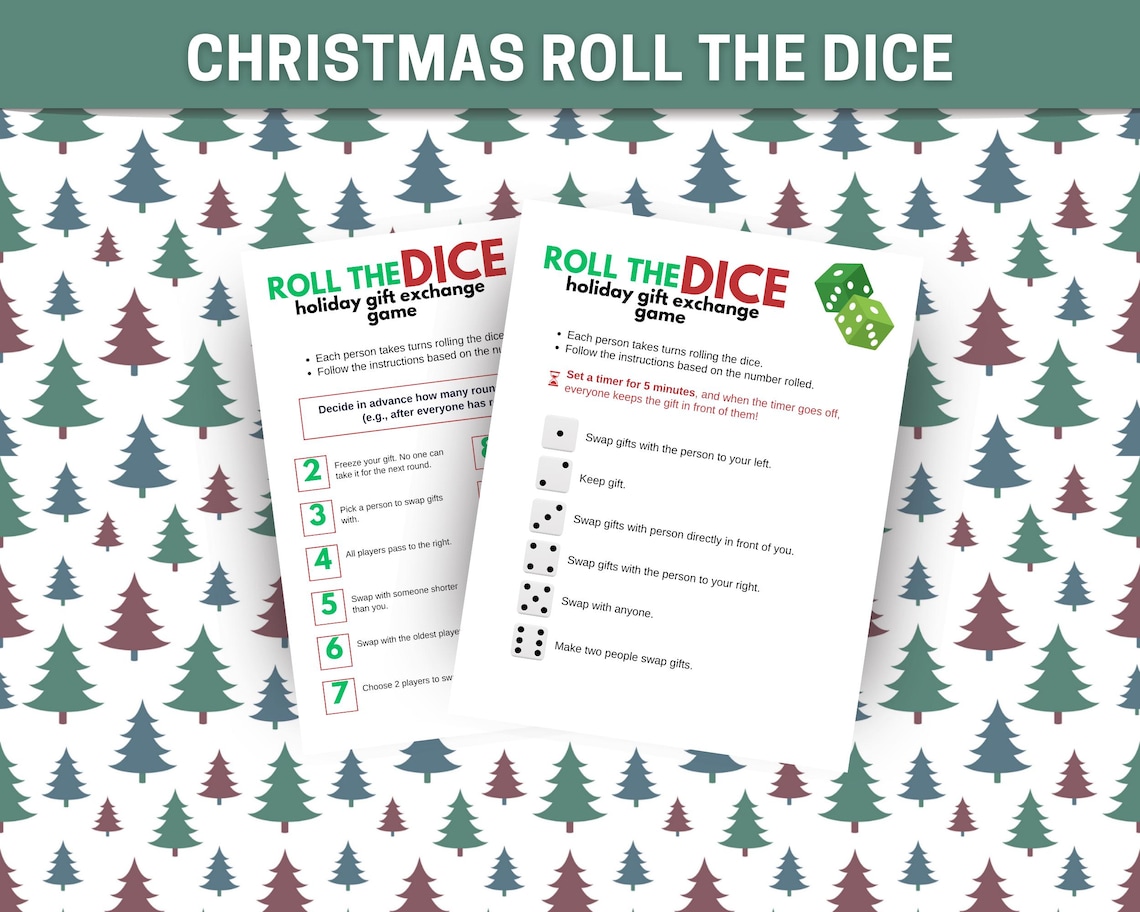 Christmas Roll the Dice Game Printable - Etsy