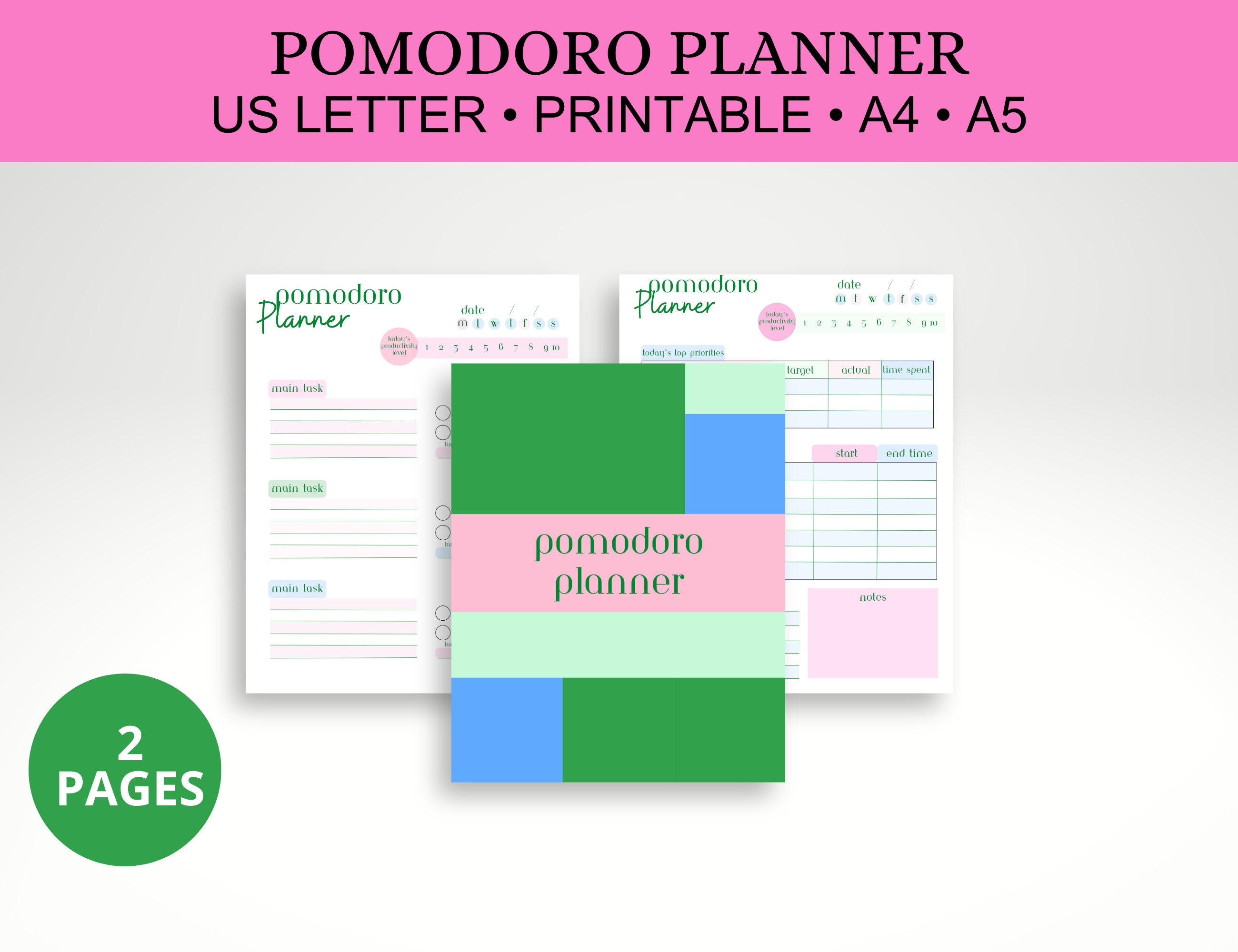Printable Pomodoro Planner | ADHD Planner - Etsy