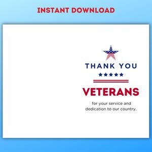 Veteran's Day Card Printable - Etsy
