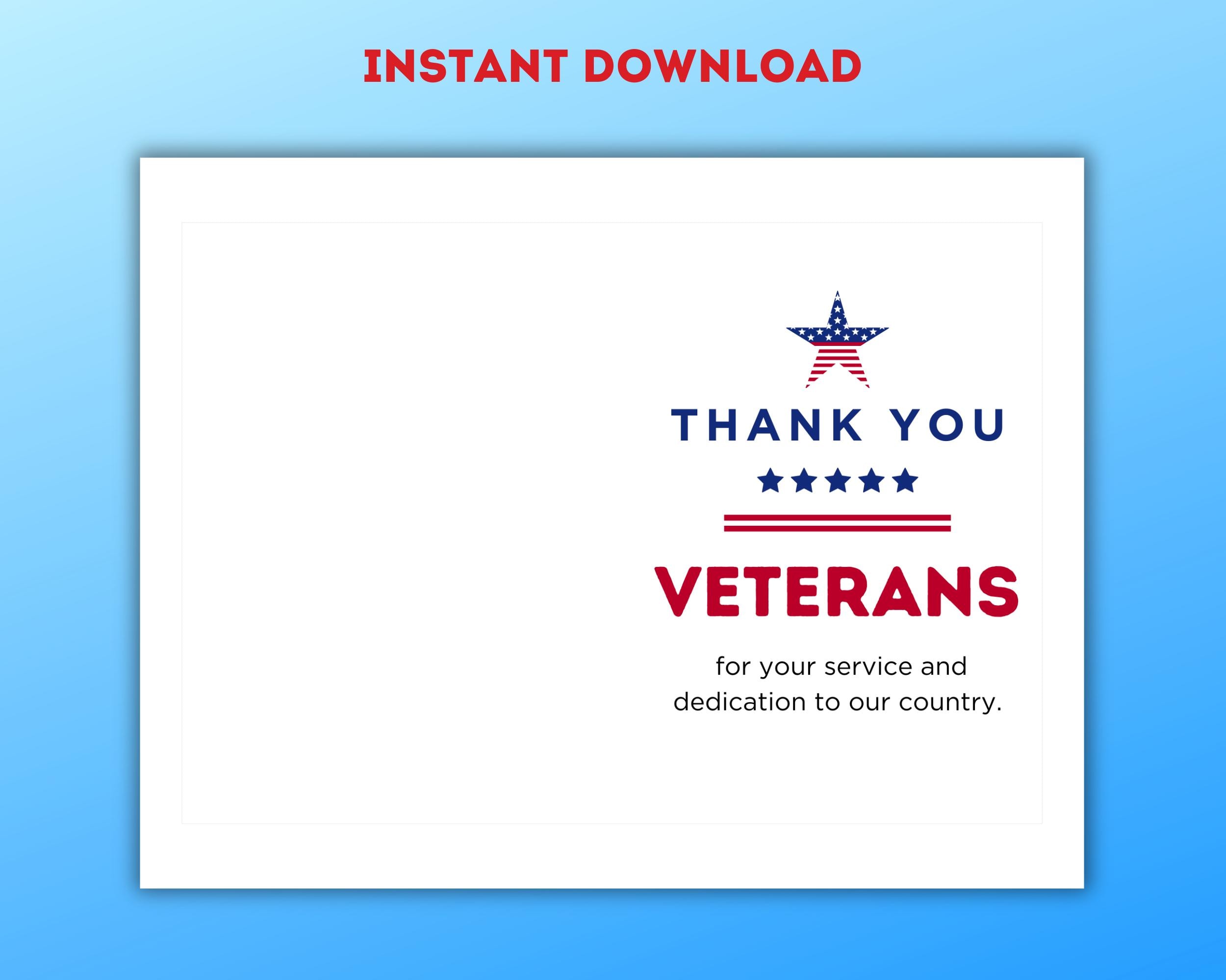 Veteran's Day Card Printable - Etsy