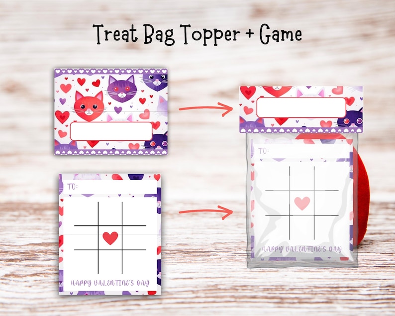 Cat Treat Bag Topper & Game Printable - Etsy
