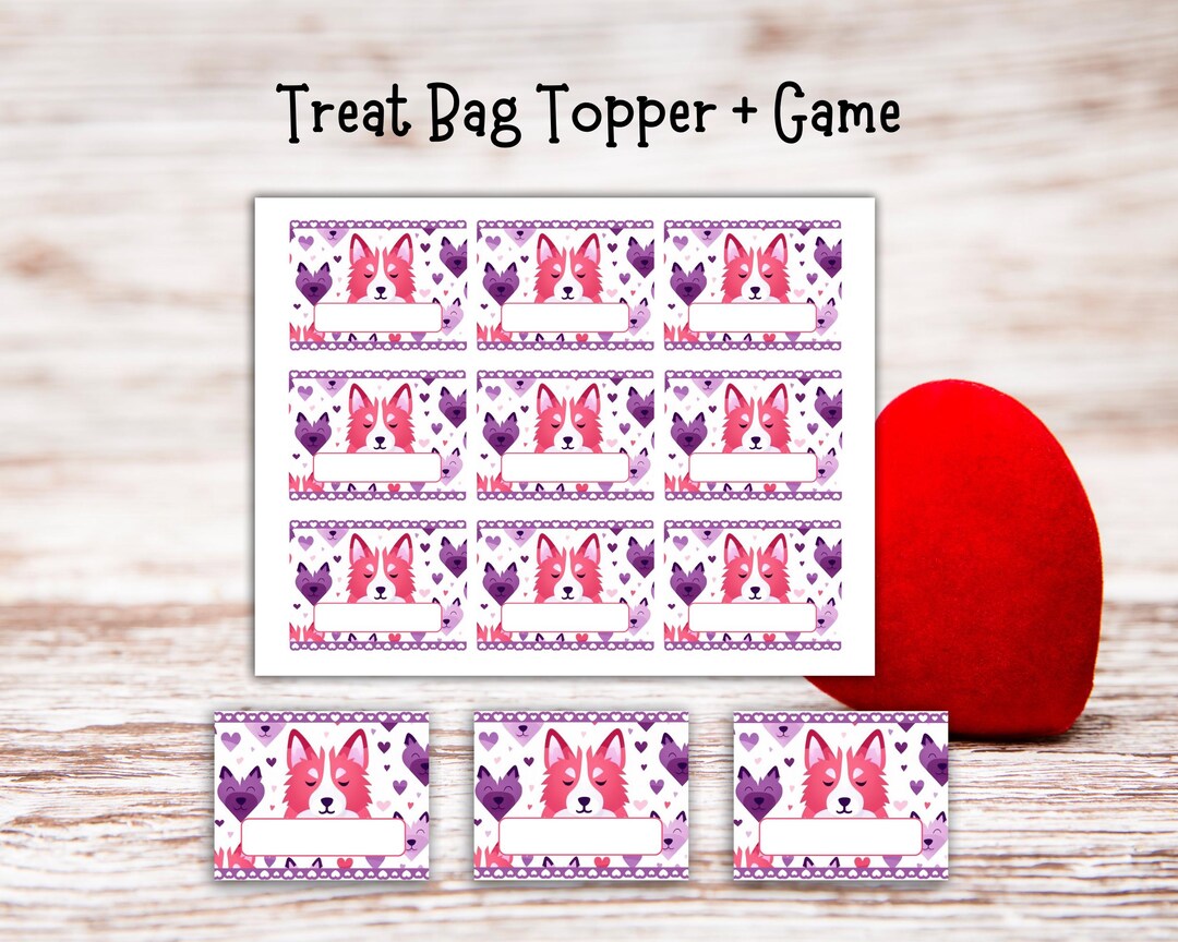 Dog Treat Bag Topper & Game Printable, Classroom Goodie Bag, Classmate ...