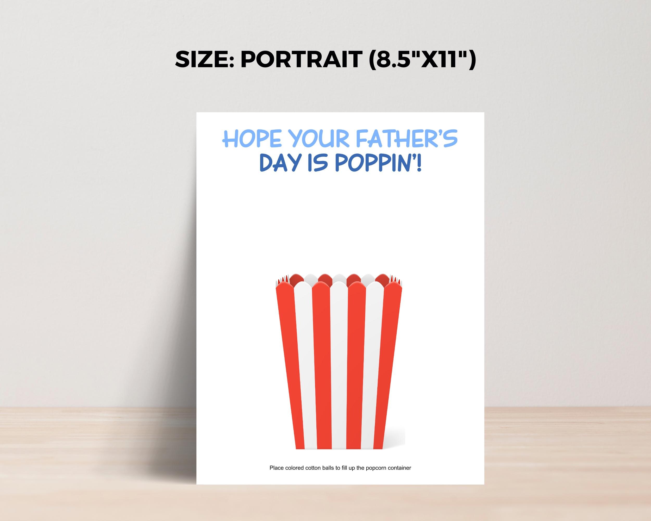 Father's Day Popcorn Craft, Printable Activity for Kids (digital ...