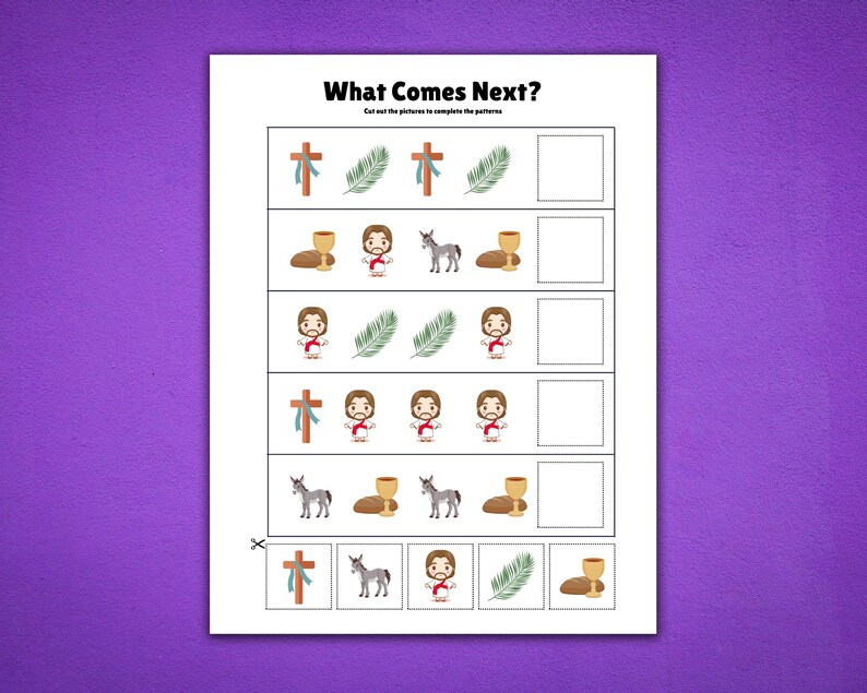 Palm Sunday Pattern Activity Printable, Easter Craft (digital Download ...