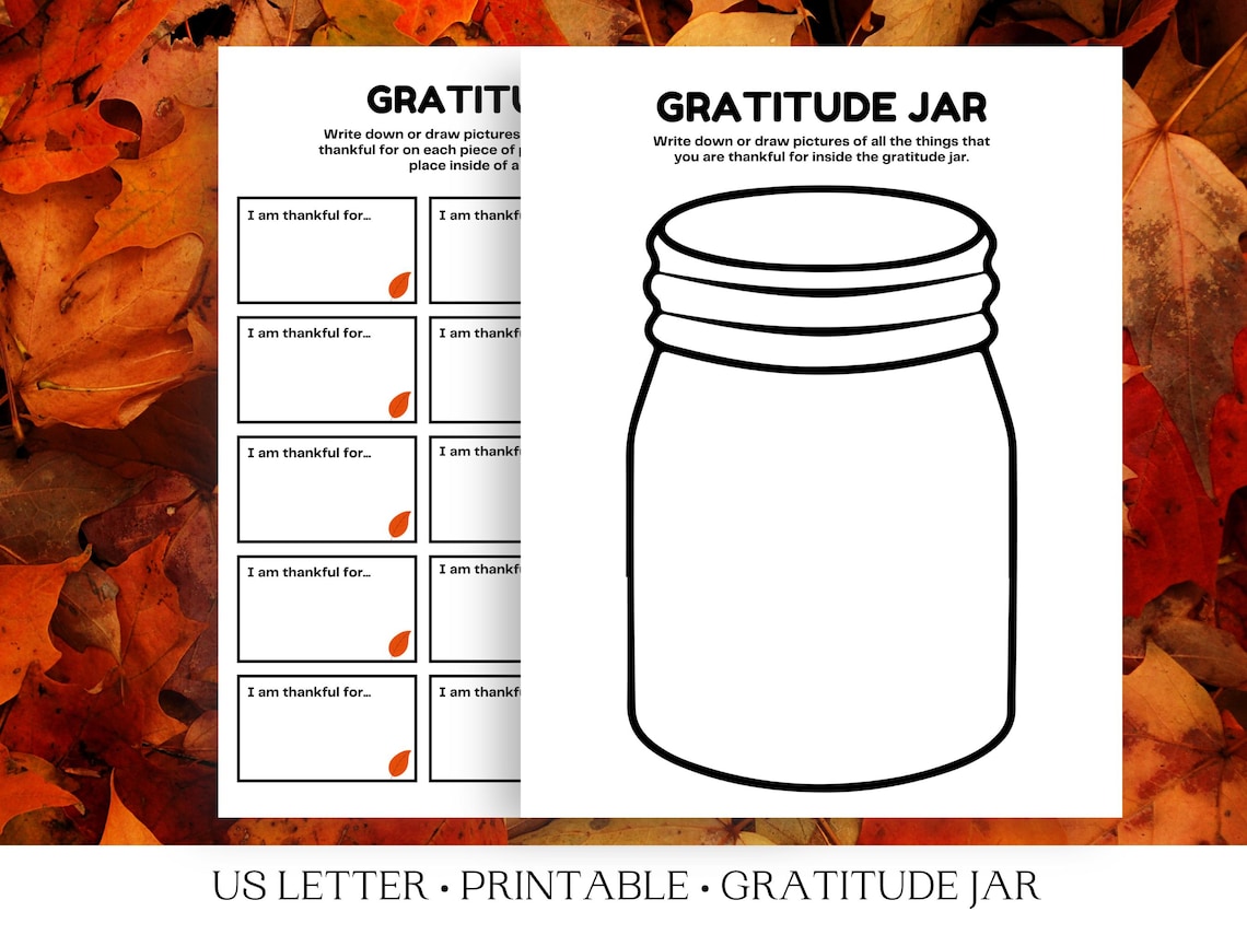Thanksgiving Gratitude Jar Activity Printable - Etsy
