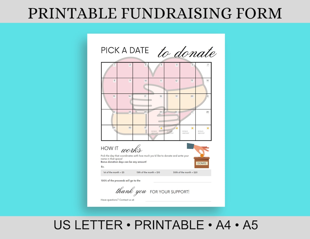 Printable Fundraising Forms - Etsy