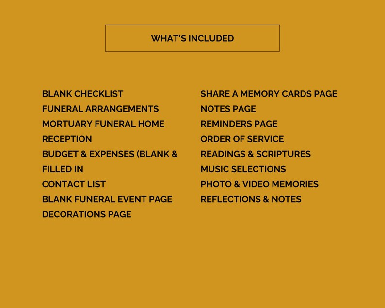 Funeral Service Planner Printable, Funeral Program, Funeral Printable ...