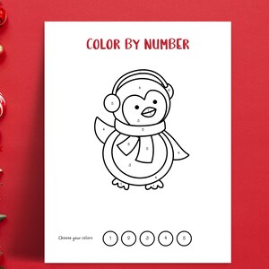 Christmas Color by Number Printable, Christmas Coloring, Winter ...