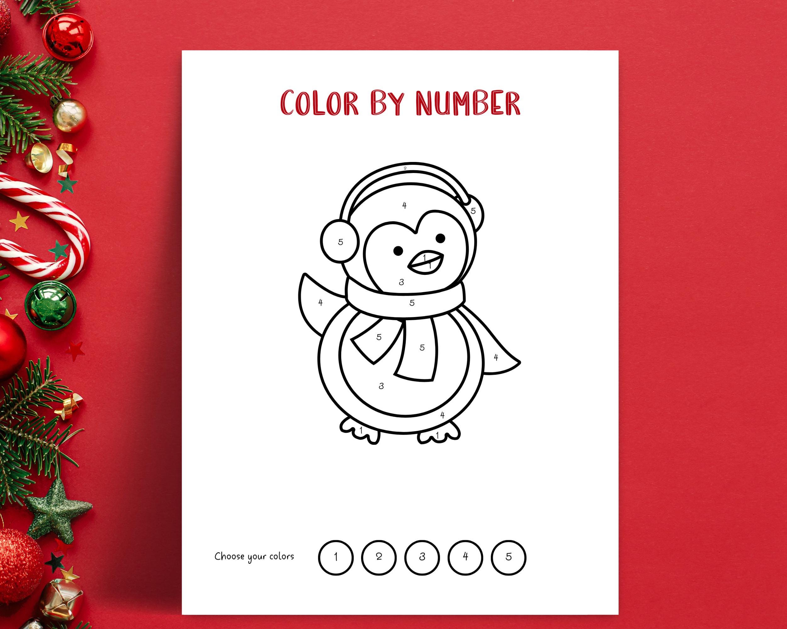 Christmas Color by Number Printable, Christmas Coloring, Winter ...