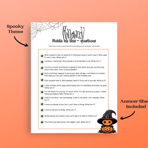 Halloween Riddles Printable, Halloween Activity, Family Fun - Etsy