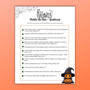Halloween Riddles Printable, Halloween Activity, Family Fun - Etsy
