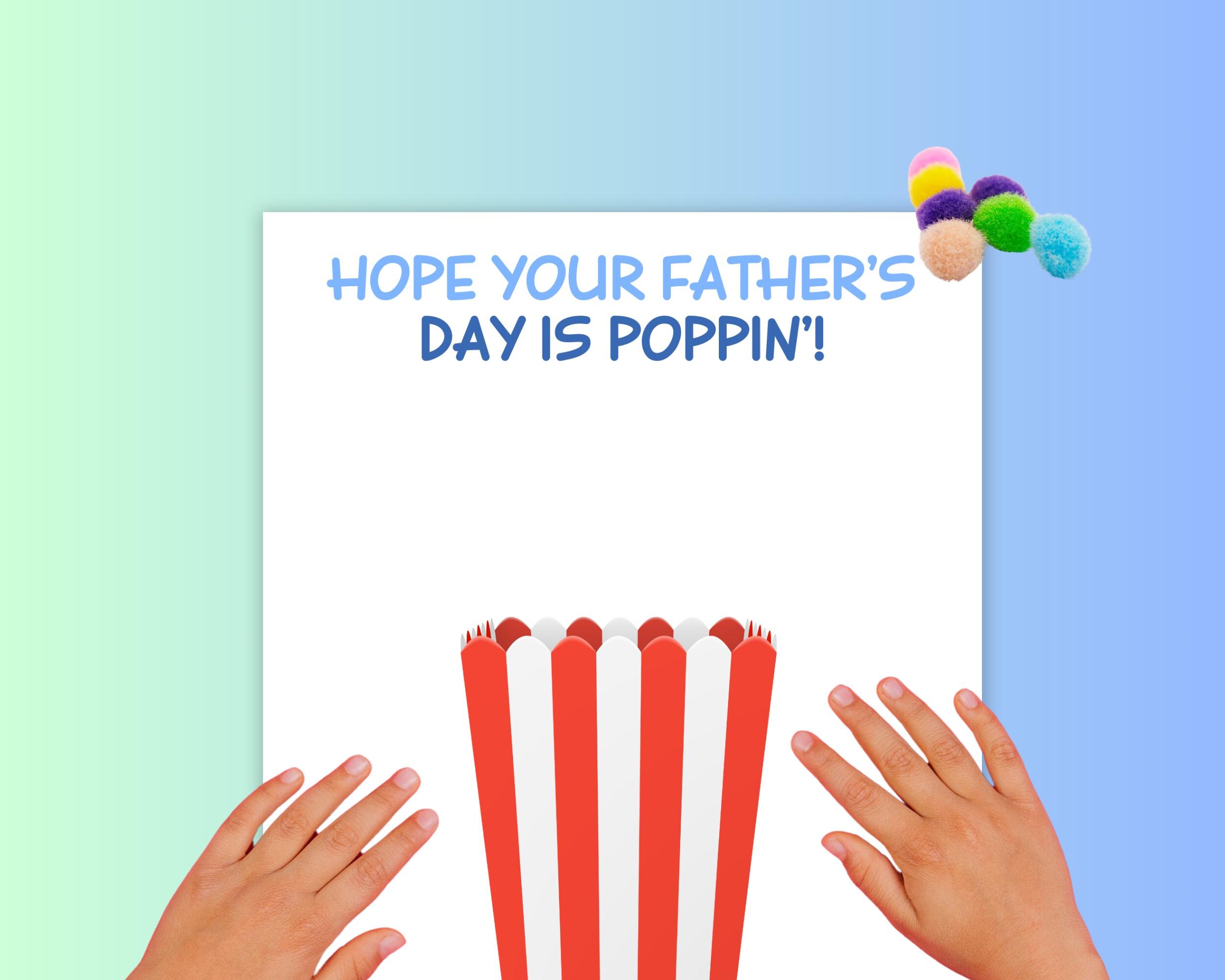 Father's Day Popcorn Craft Printable, Father's Day Crafts, Presents for ...