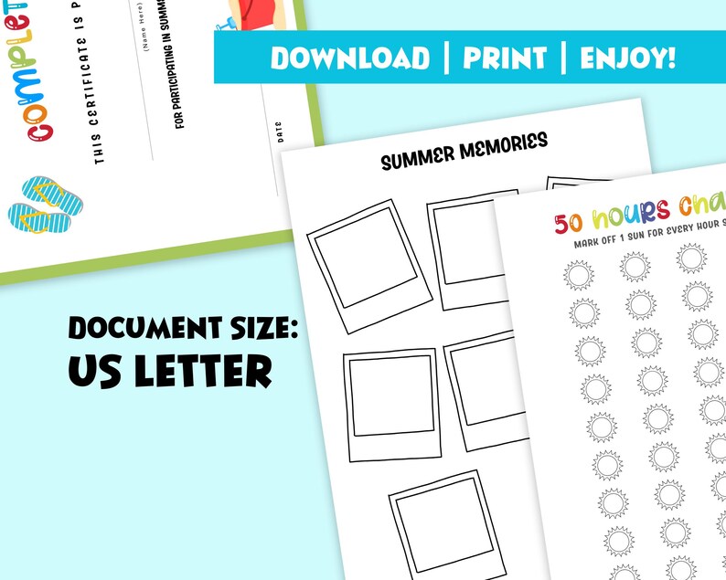 Summer Camp at Home Planner Printable, Kids Activity Bundle (digital ...