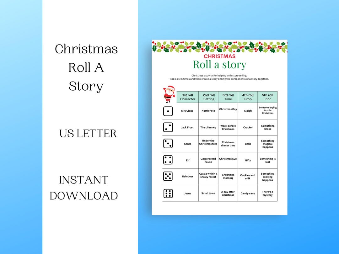 Christmas Roll A Story Printable - Etsy