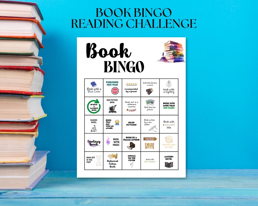 Book Bingo Reading Challenge, Book Tracker (digital Download) - Etsy