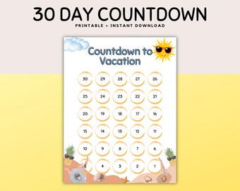 30 Day Wedding Countdown - Printable Digital Download - Etsy