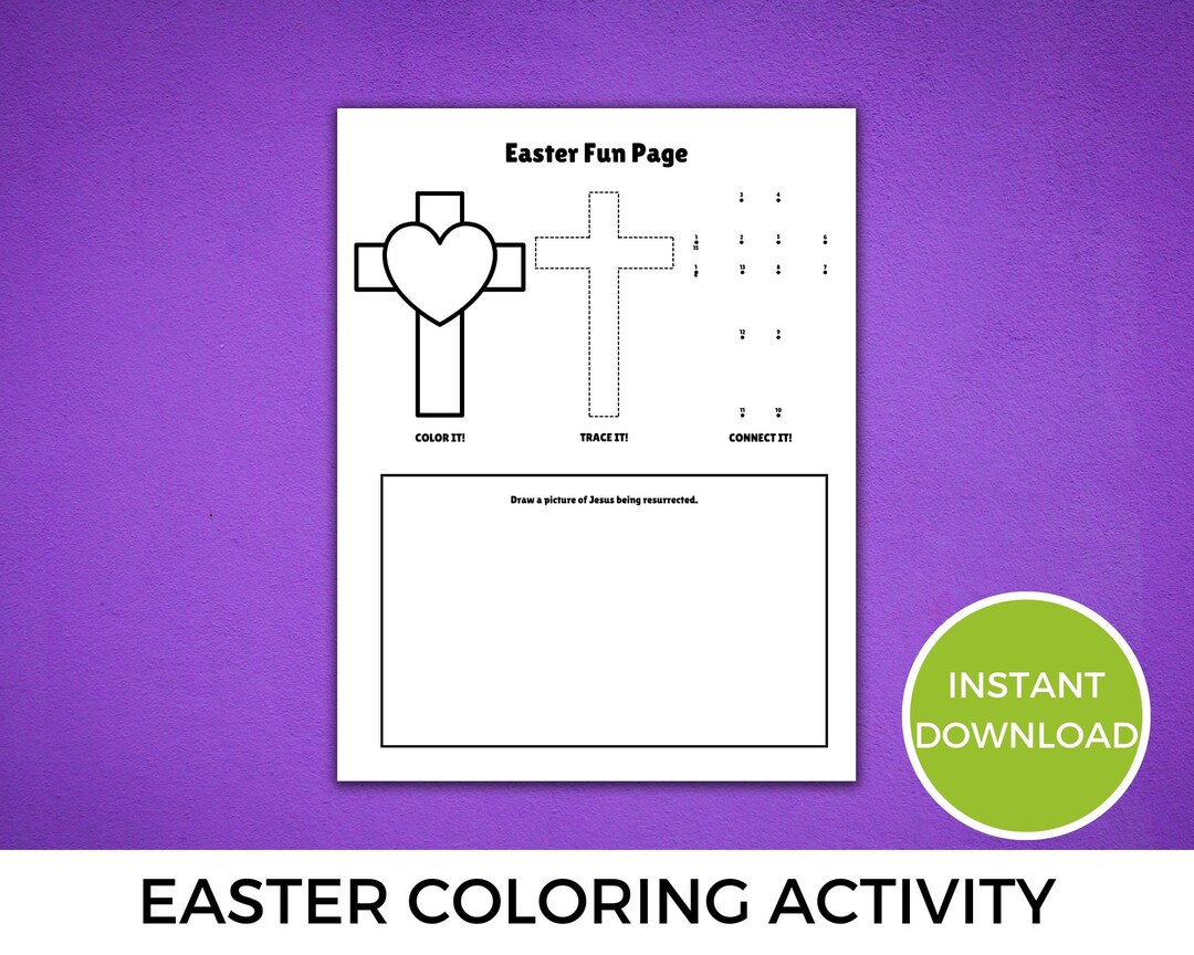 Easter Coloring Activity Printable, Palm Sunday Activity, Easter ...