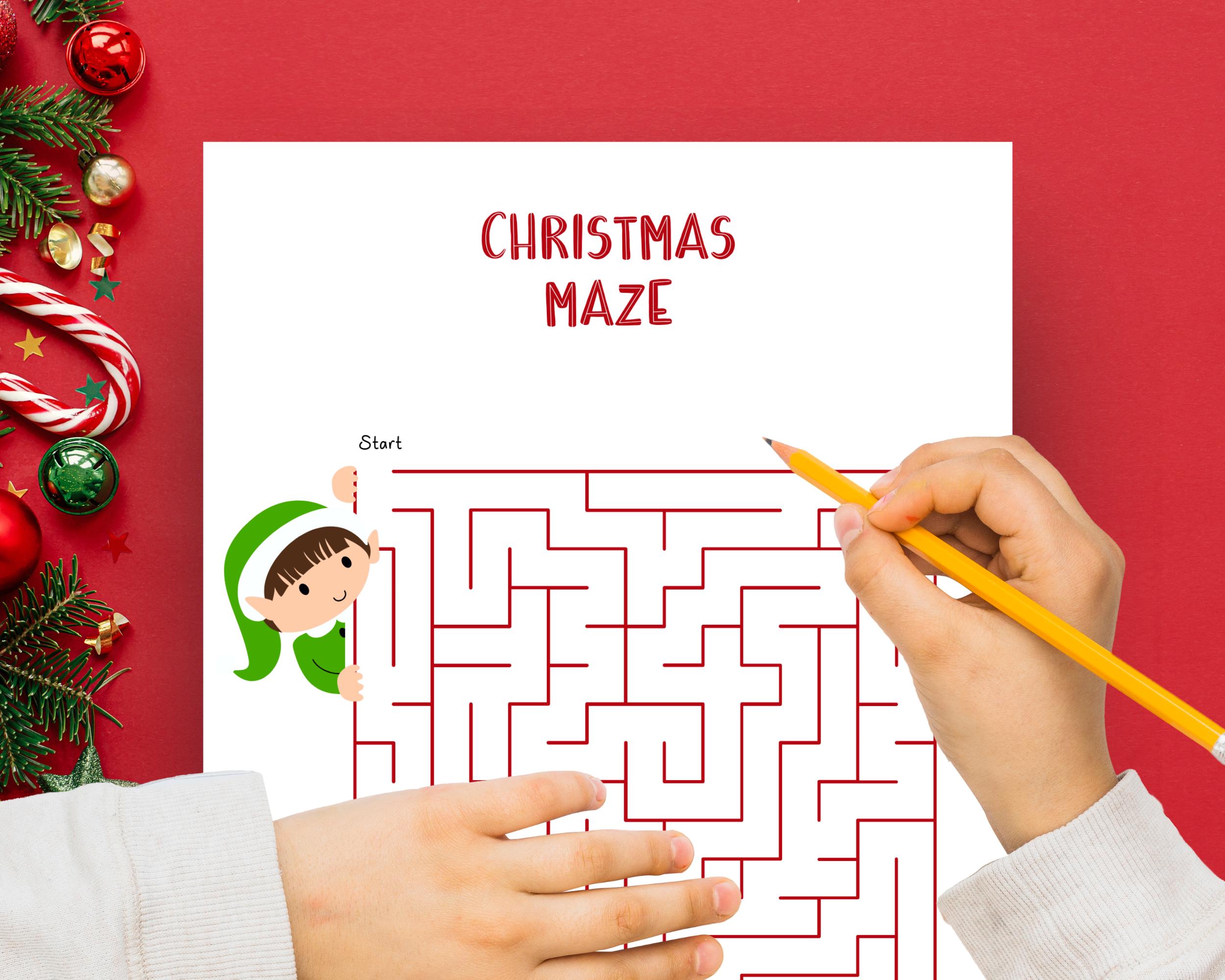 Christmas Maze Printable, Classroom Activity, Christmas Fun Game - Etsy