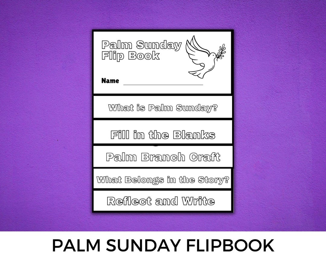 Palm Sunday Flipbook Printable, Palm Sunday Activity, Easter Activities ...