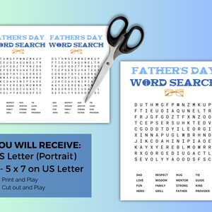 Father's Day Word Search Printable, Fun Father's Day, Family Game Night ...
