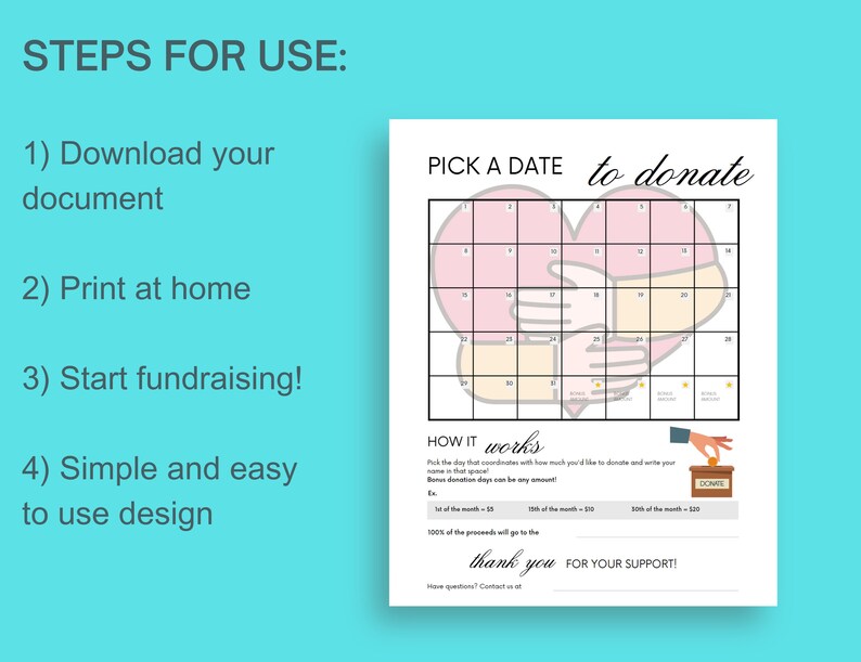Printable Fundraising Forms - Etsy