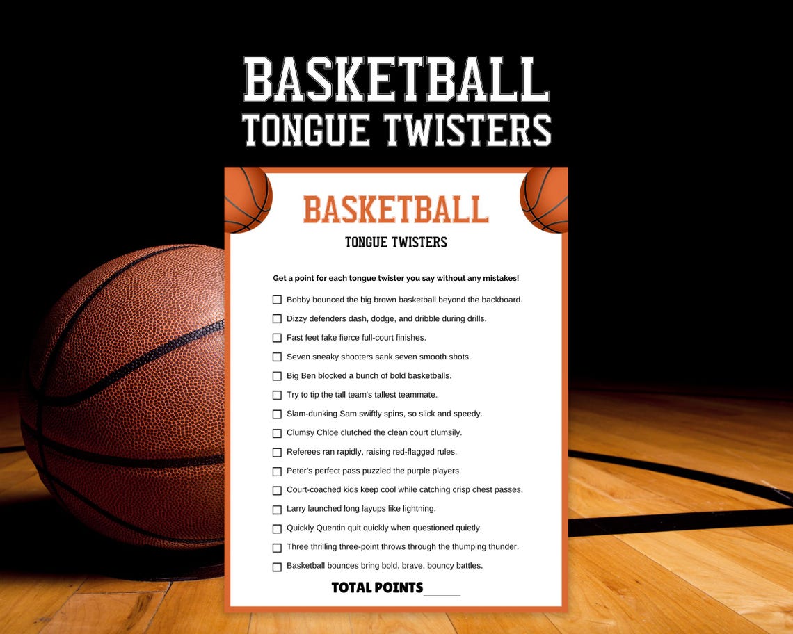 Basketball Tongue Twisters Game, Team Building Activity (digital ...
