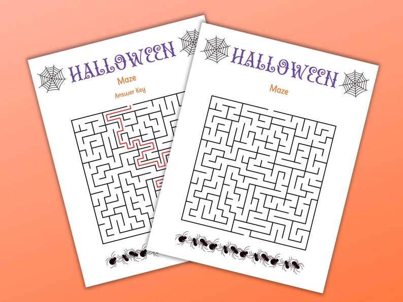 Halloween Maze Printable, Halloween Activity, Family Game Night ...