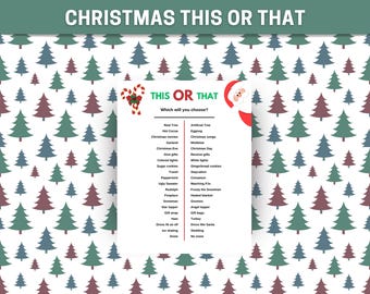 Christmas This or That Game: Family Icebreaker (printable) - Etsy