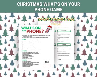 Printable Christmas Game What's on Your Phone, Family Game Night, Fun ...