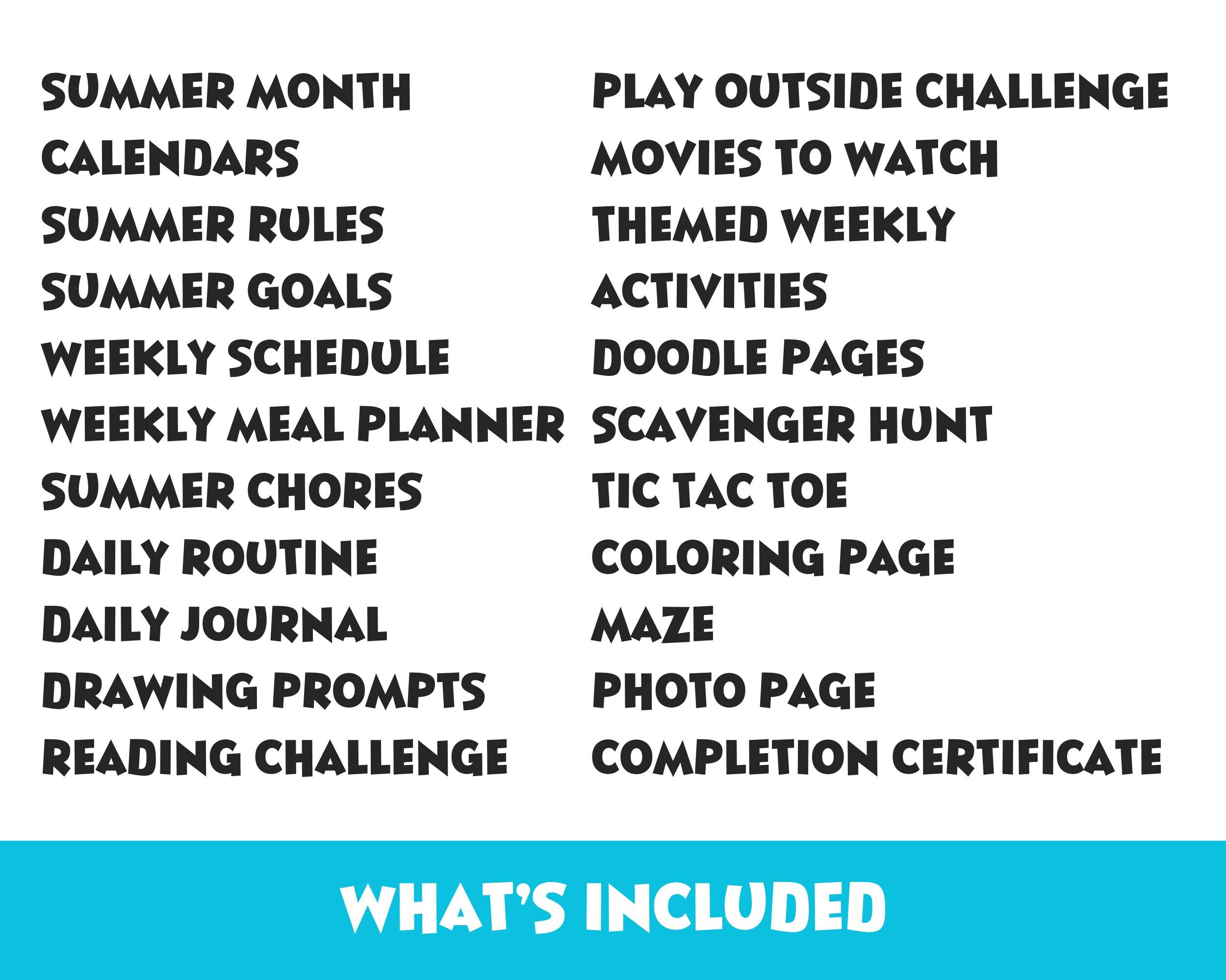 Summer Camp at Home Planner Printable, Kids Activity Bundle (digital ...