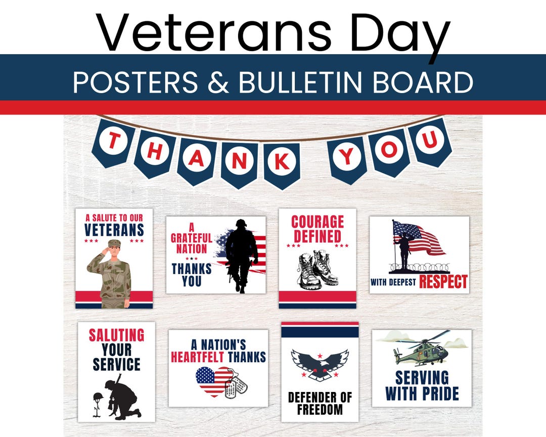 Veteran's Day Bulletin Board Kit Printable - Etsy