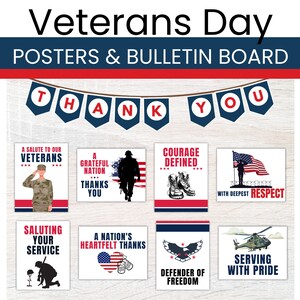 Veteran's Day Bulletin Board Kit Printable - Etsy