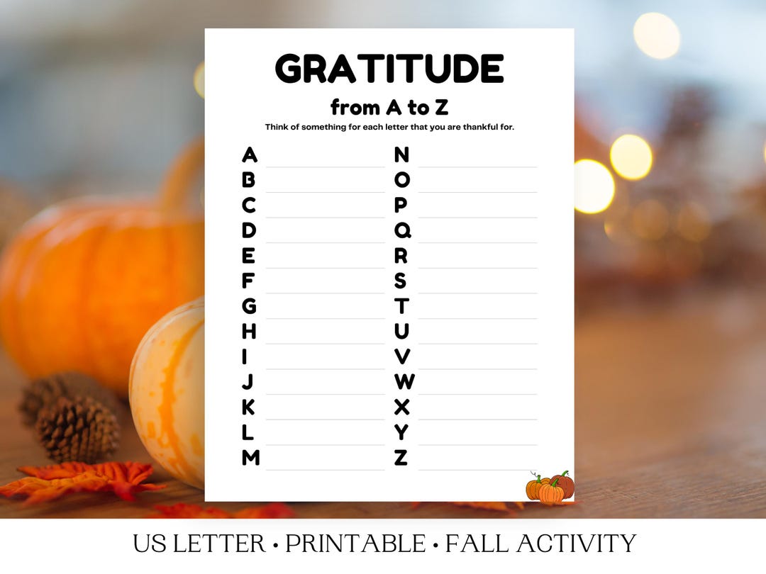 Thanksgiving Gratitude Alphabet Printable - Etsy