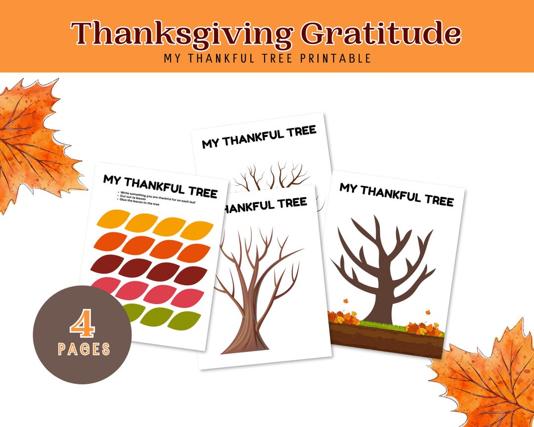 Thanksgiving My Thankful Tree Printable, Kids Activity, Gratitude ...