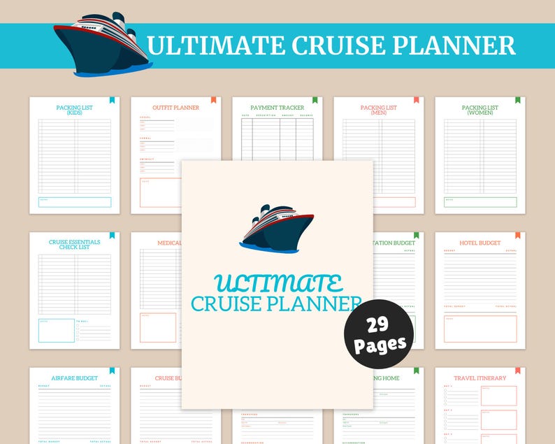 Ultimate Cruise Planner Printable, Packing List, Travel Itinerary ...
