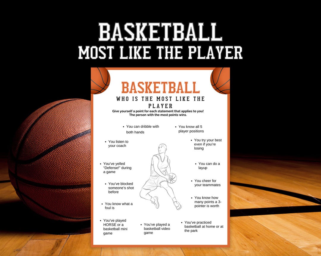 Basketball Who is the Most Like the Player Game Printable, Sports Fan ...