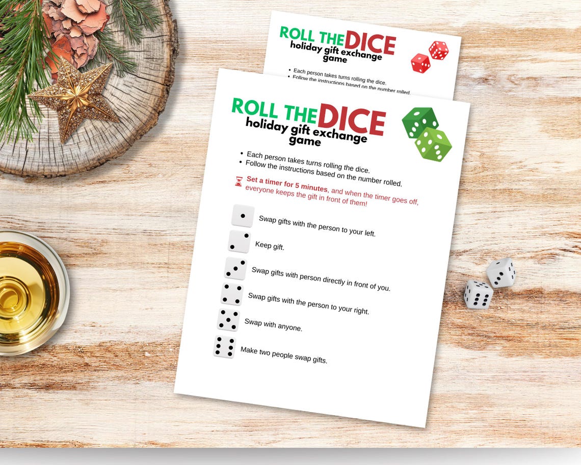 Christmas Roll the Dice Game Printable - Etsy