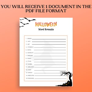 Halloween Word Scramble Printable, Halloween Activity, Family Fun - Etsy