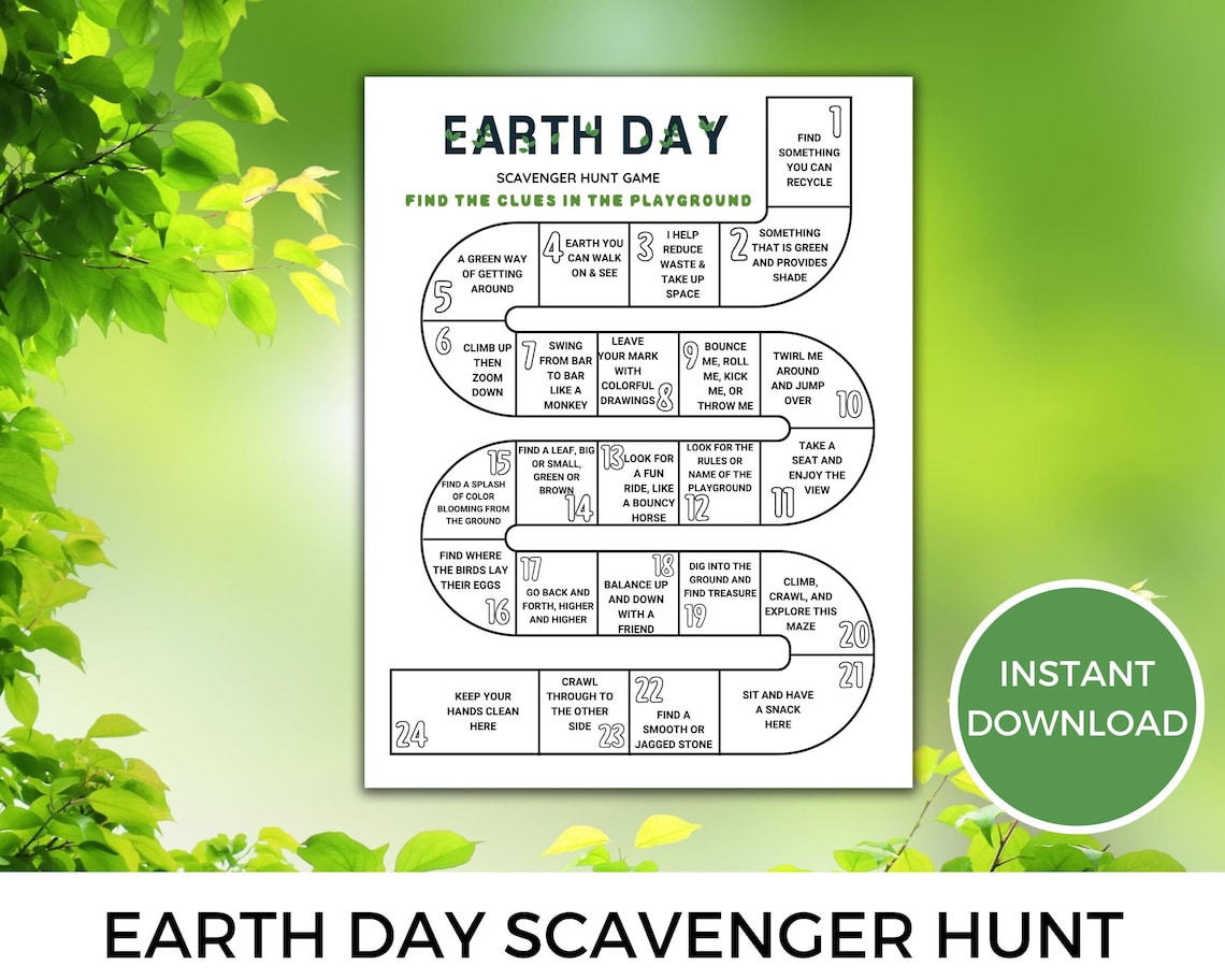 Earth Day Scavenger Hunt Activity Printable, Classroom Activities ...