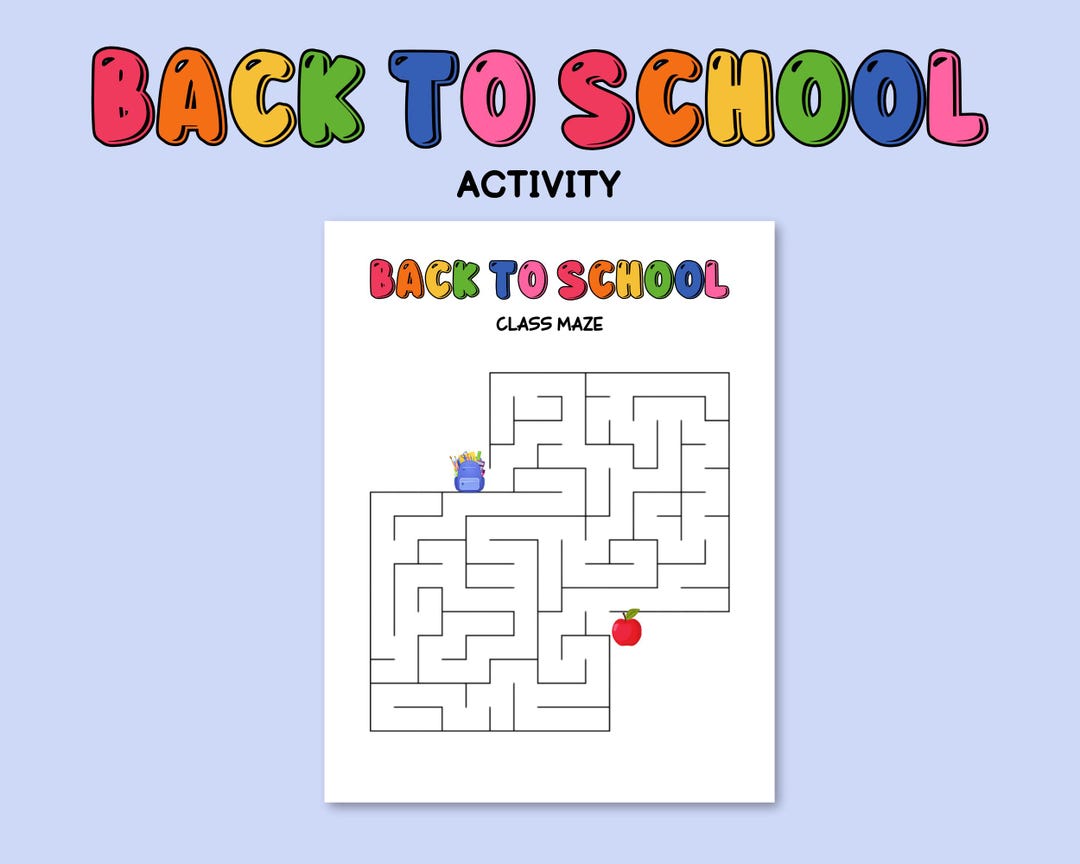 Back to School Maze Activity Printable, Teacher Resources, First Day ...