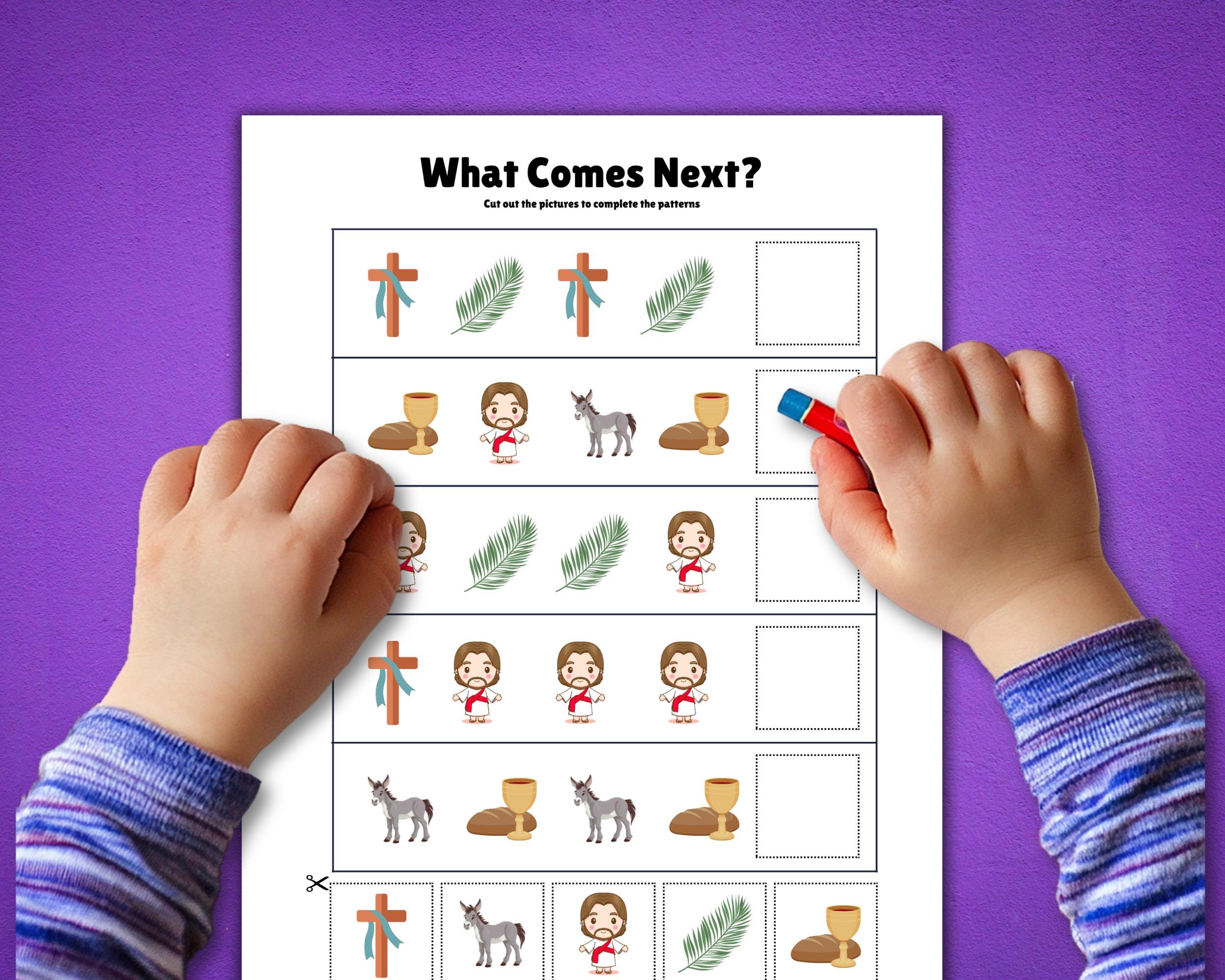 Palm Sunday Pattern Activity Printable, Palm Sunday Activity, Easter ...