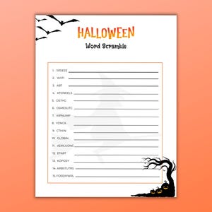 Halloween Word Scramble Printable, Halloween Activity, Family Fun - Etsy