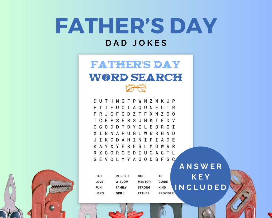 Father's Day Word Search Printable, Fun Father's Day, Family Game Night ...