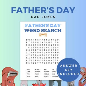 Father's Day Word Search Printable, Fun Father's Day, Family Game Night ...