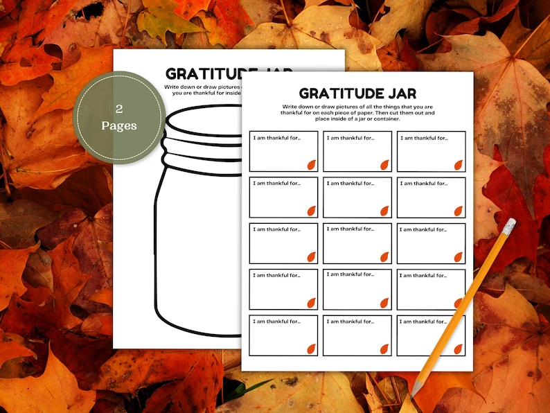 Thanksgiving Gratitude Jar Activity Printable - Etsy