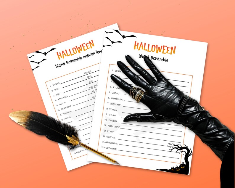Halloween Word Scramble Printable, Halloween Activity, Family Fun - Etsy